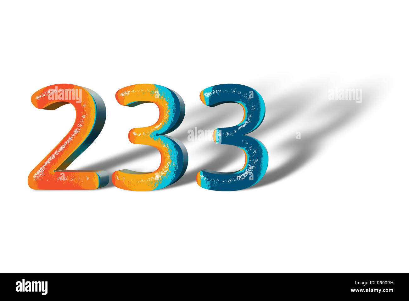 3D Number 233 two hundred thirty three lively colours Stock Photo - Alamy