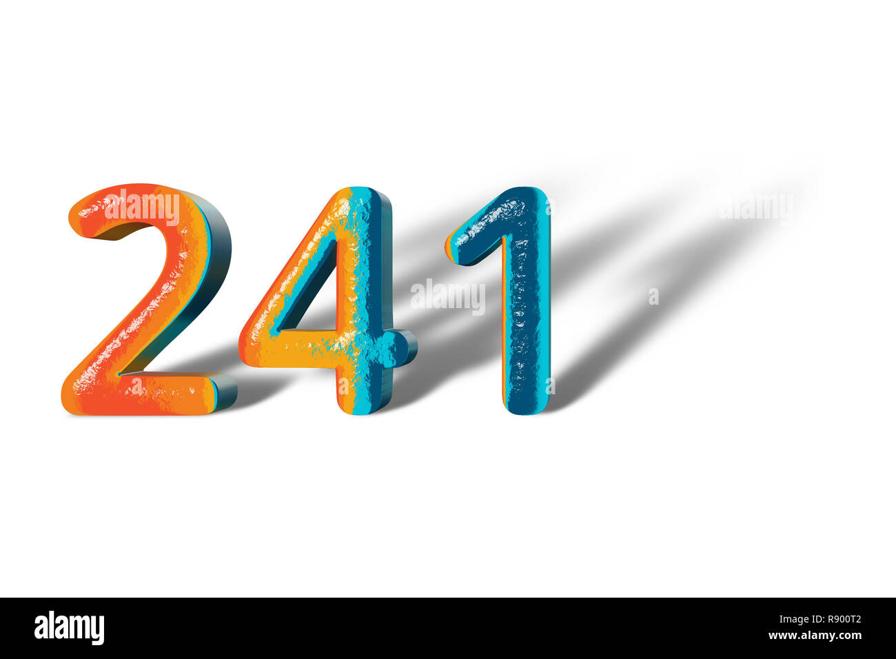 3D Number 241 two hundred forty one lively colours Stock Photo - Alamy