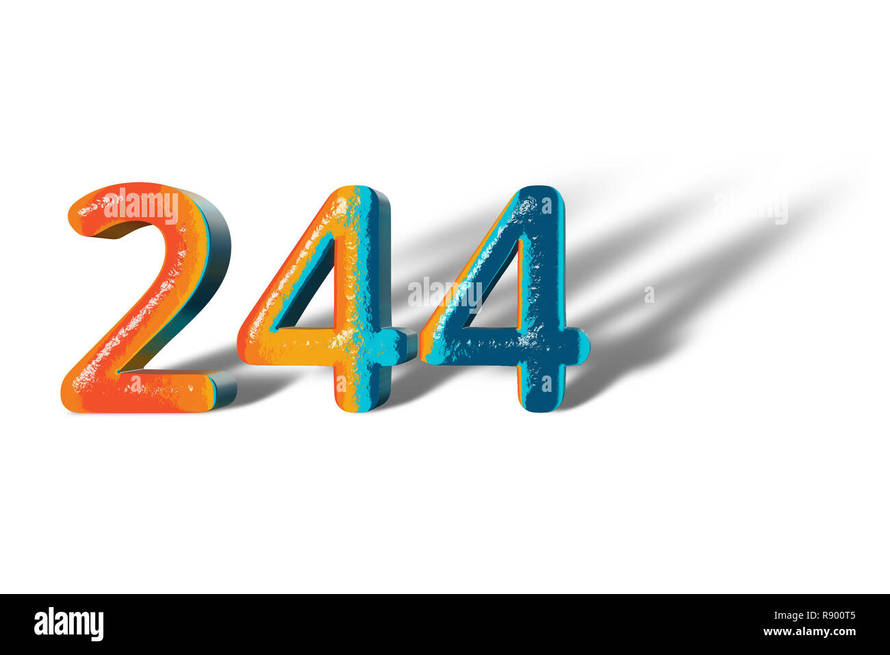 3D Number 244 two hundred forty four lively colours Stock Photo - Alamy
