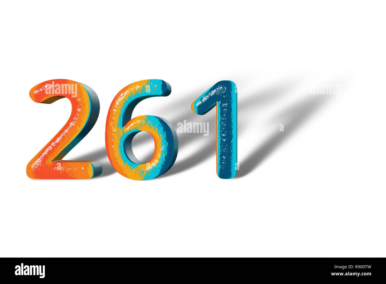 3D Number 261 two hundred sixty one lively colours Stock Photo - Alamy