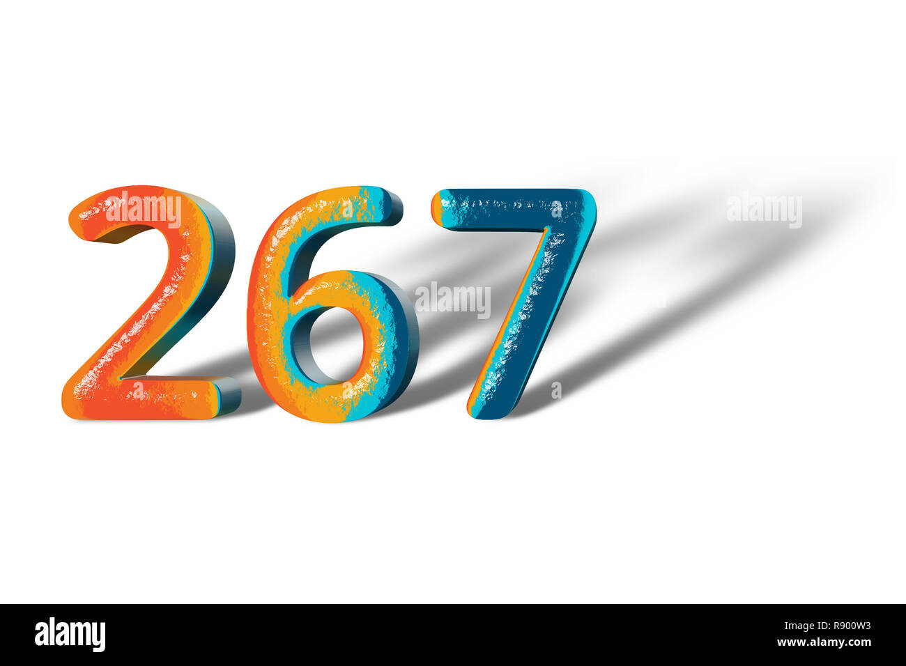 3D Number 267 two hundred sixty seven lively colours Stock Photo - Alamy