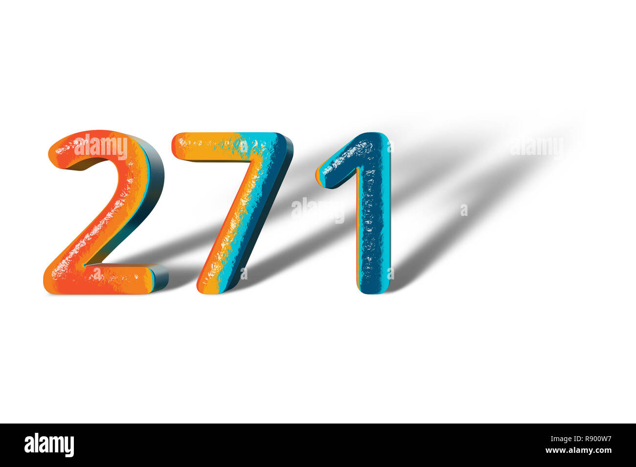 3D Number 271 two hundred seventy one lively colours Stock Photo - Alamy