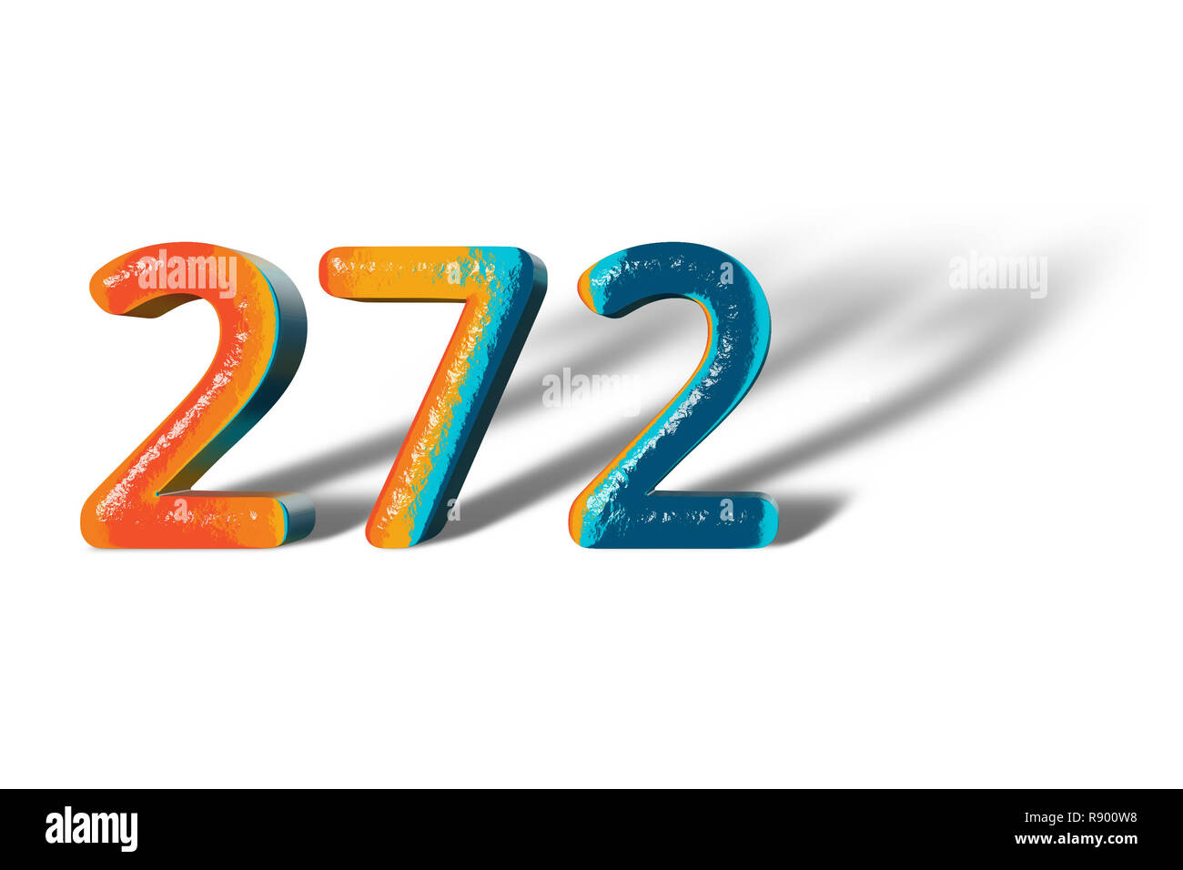 3D Number 272 two hundred seventy two lively colours Stock Photo - Alamy