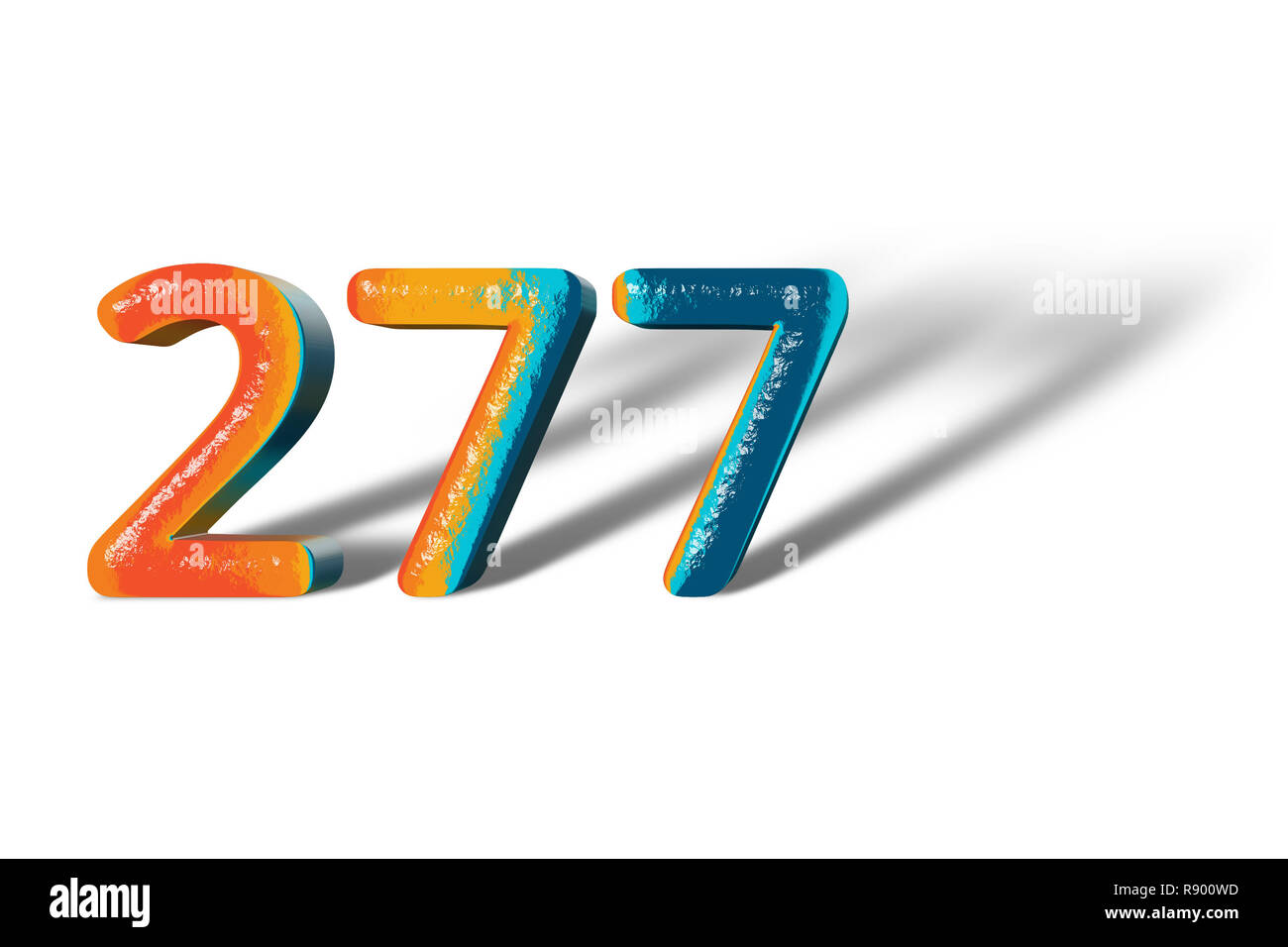 3D Number 277 two hundred seventy seven lively colours Stock Photo - Alamy