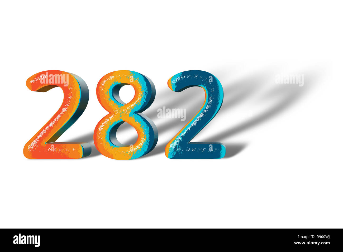 3D Number 282 two hundred eighty two lively colours Stock Photo - Alamy