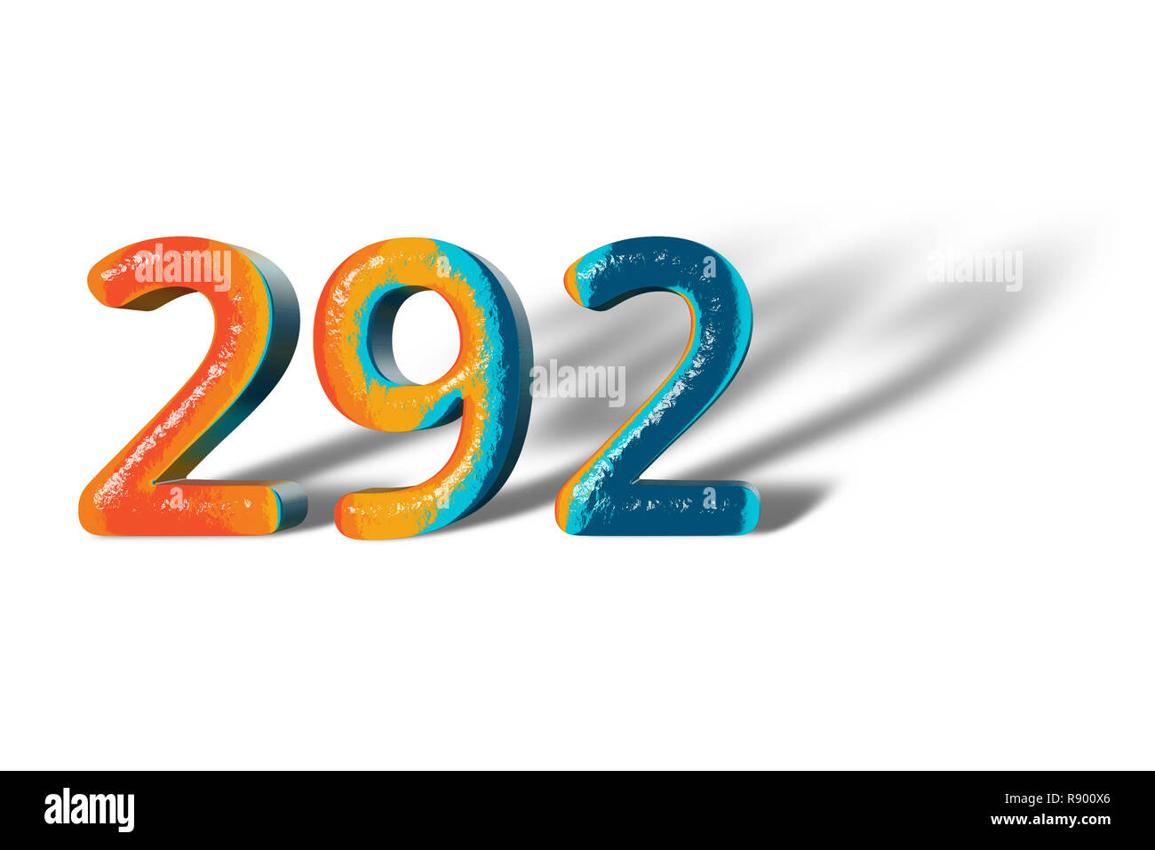3D Number 292 two hundred ninety two lively colours Stock Photo - Alamy