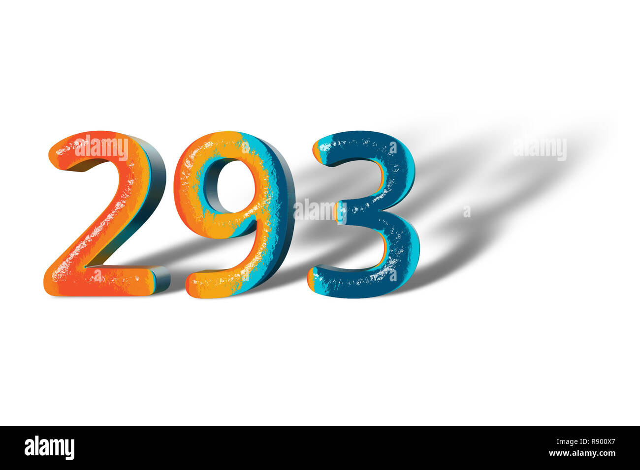 3D Number 293 two hundred ninety three lively colours Stock Photo - Alamy