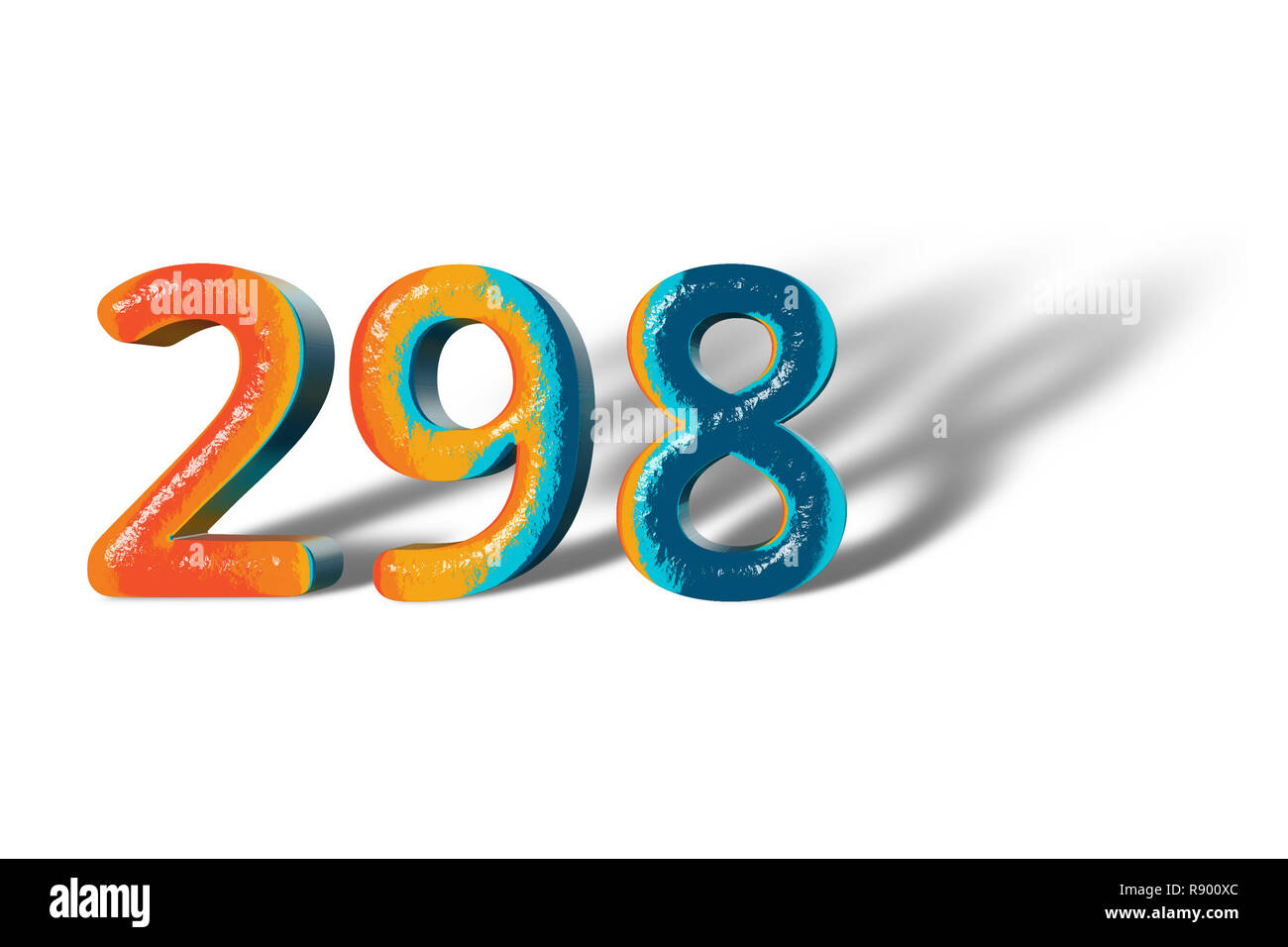 3D Number 298 two hundred ninety eight lively colours Stock Photo - Alamy