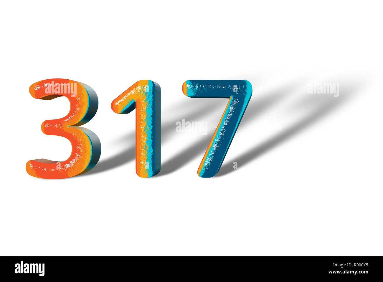 3D Number 317 three hundred seventeen lively colours Stock Photo - Alamy