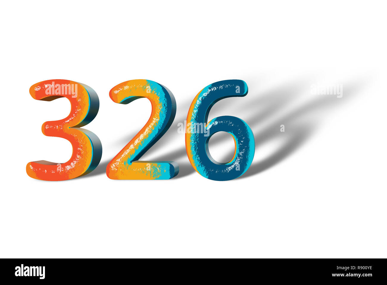 3D Number 326 three hundred twenty six lively colours Stock Photo - Alamy