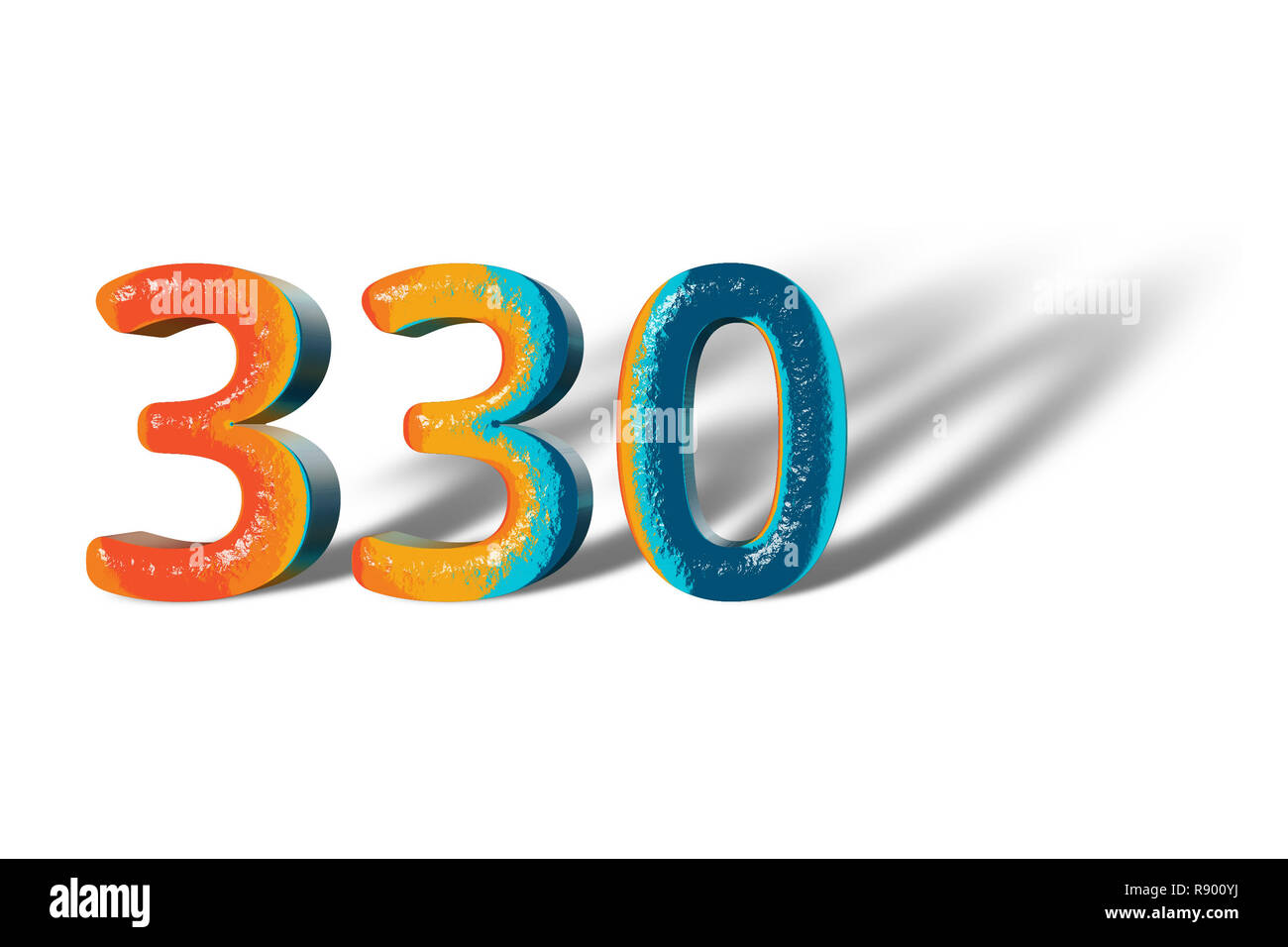 3D Number 330 three hundred thirty lively colours Stock Photo - Alamy