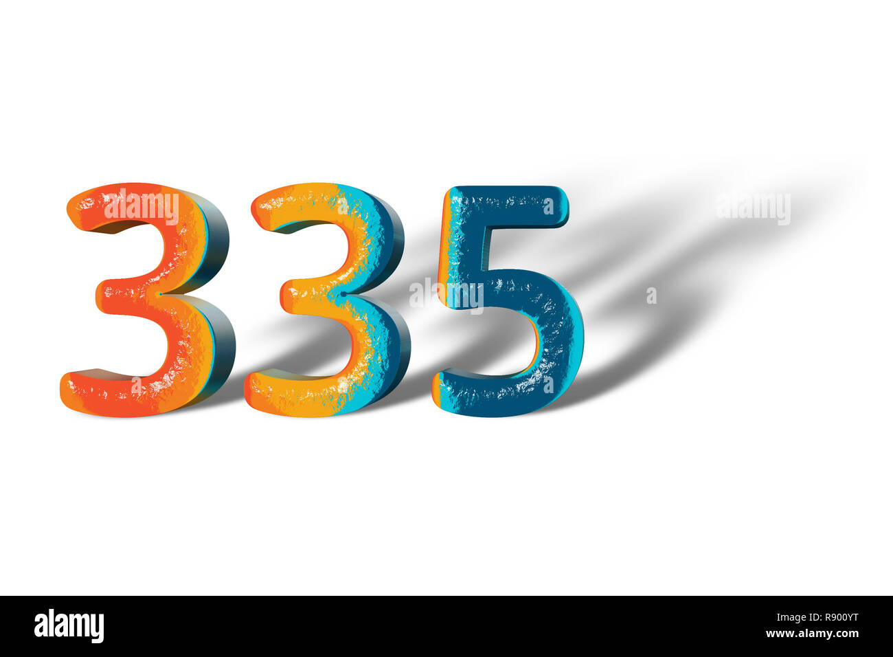 3D Number 335 three hundred thirty five lively colours Stock Photo - Alamy