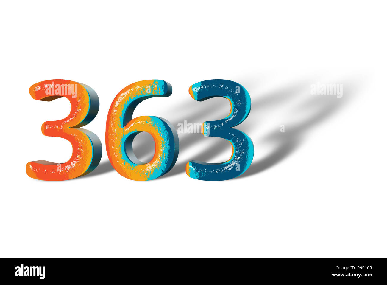 3D Number 363 three hundred sixty three lively colours Stock Photo - Alamy