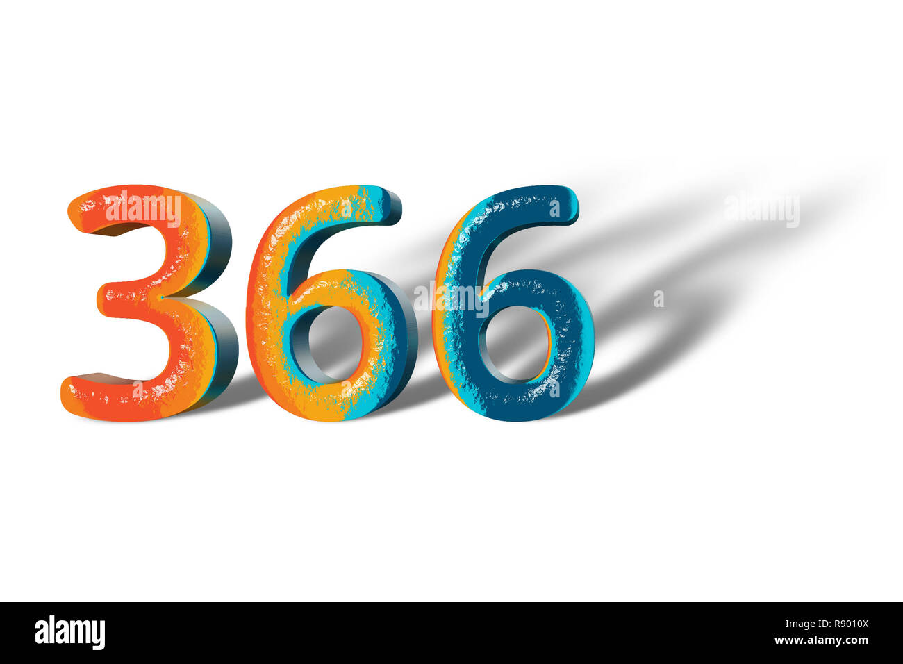 3D Number 366 three hundred sixty six lively colours Stock Photo - Alamy