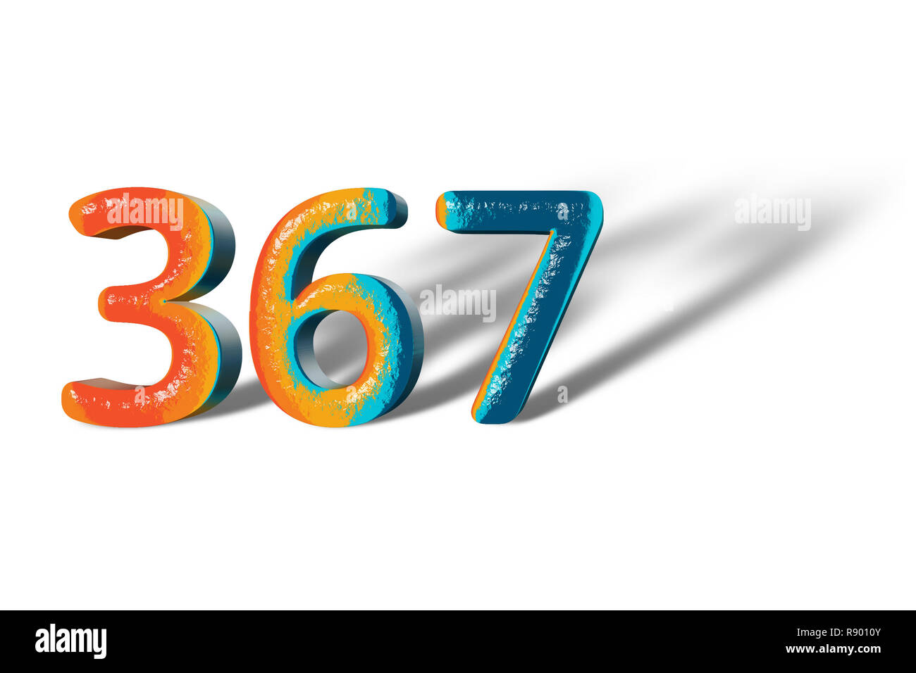 3D Number 367 three hundred sixty seven lively colours Stock Photo - Alamy