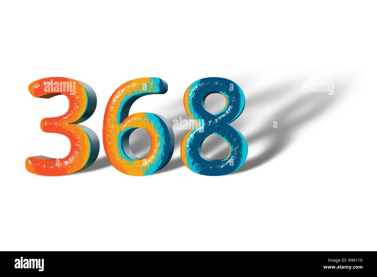 3D Number 368 three hundred sixty eight lively colours Stock Photo - Alamy