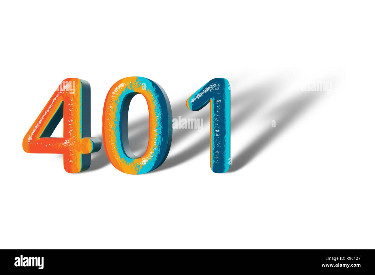 3D Number 401 four hundred one lively colours Stock Photo - Alamy