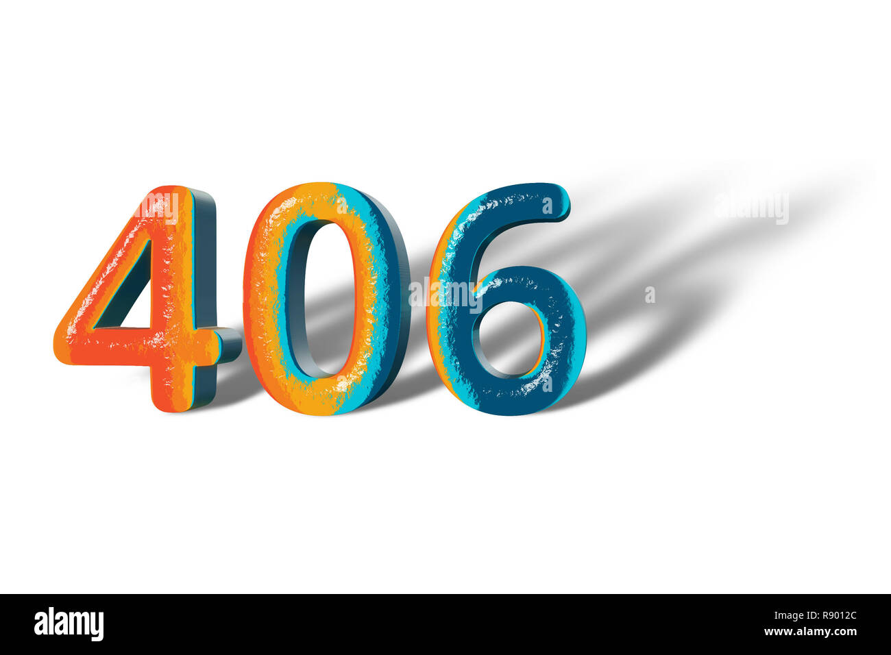 3D Number 406 four hundred six lively colours Stock Photo - Alamy