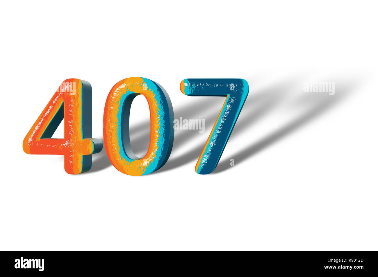 3D Number 407 four hundred seven lively colours Stock Photo - Alamy