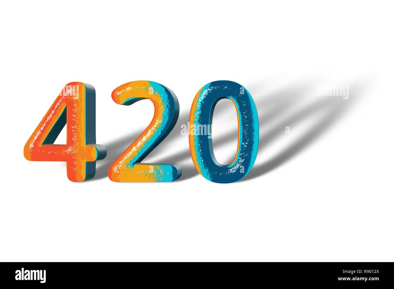 3D Number 420 four hundred twenty lively colours Stock Photo - Alamy