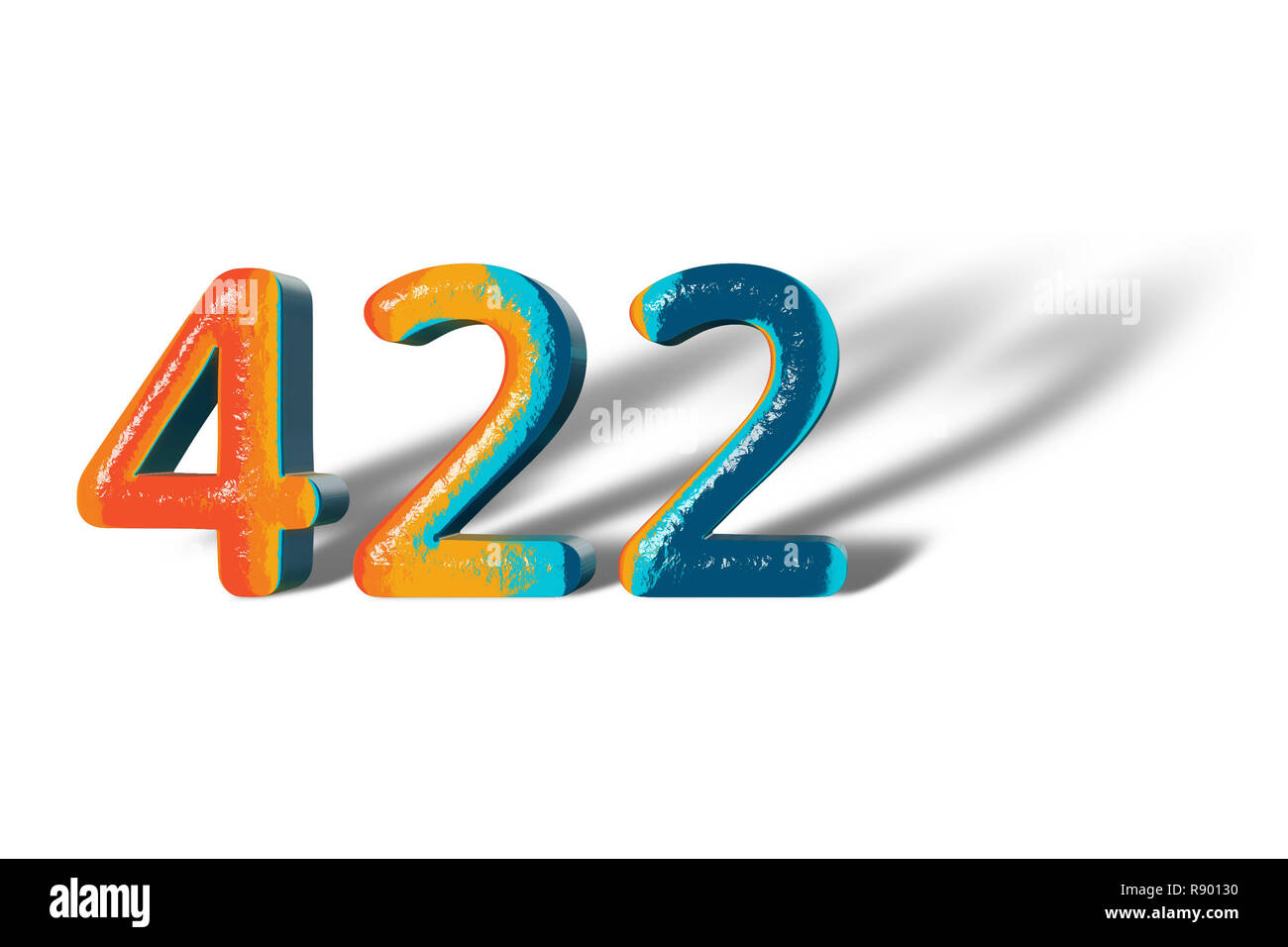 3D Number 422 four hundred twenty two lively colours Stock Photo - Alamy