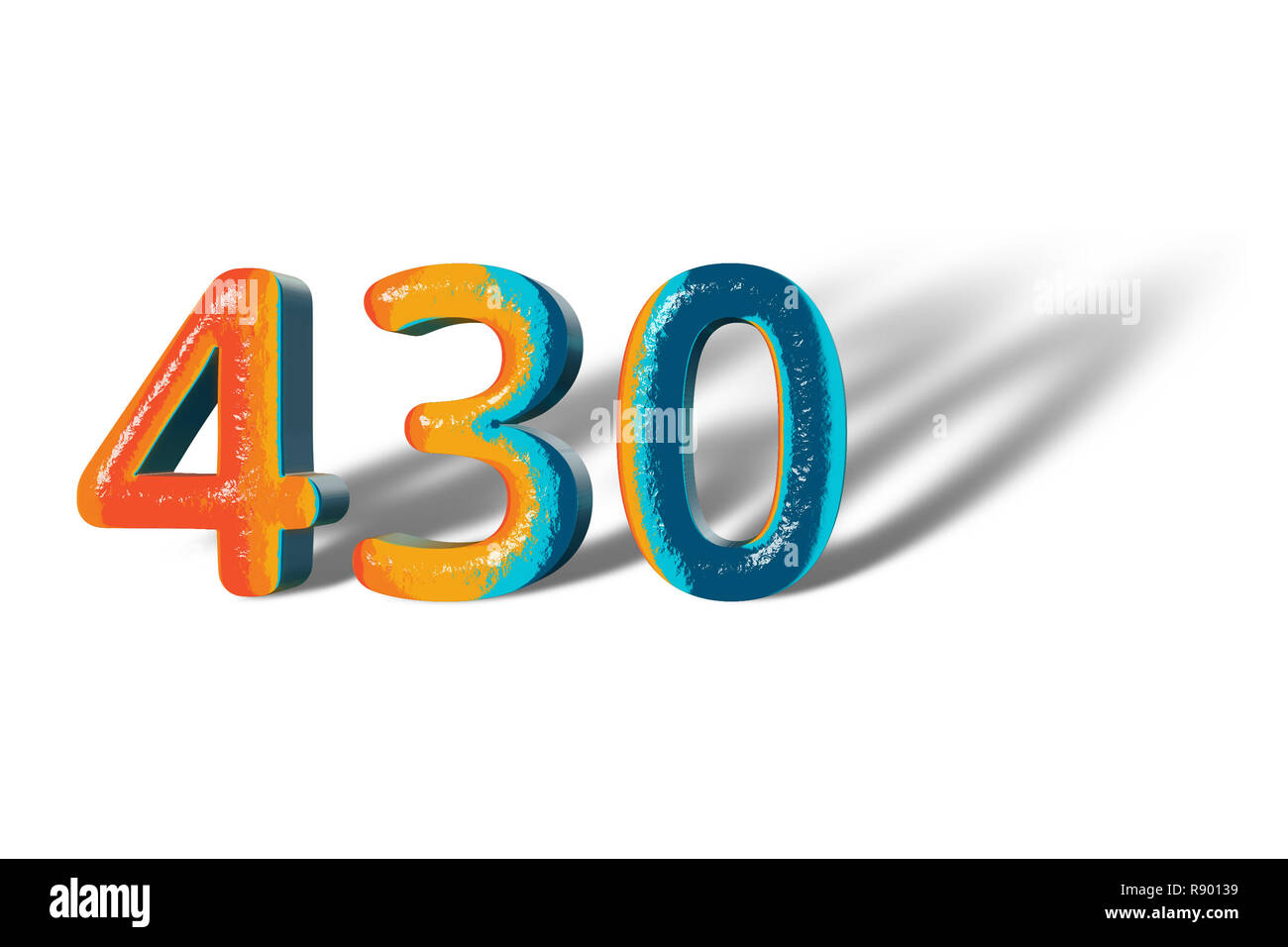 3D Number 430 four hundred thirty lively colours Stock Photo - Alamy