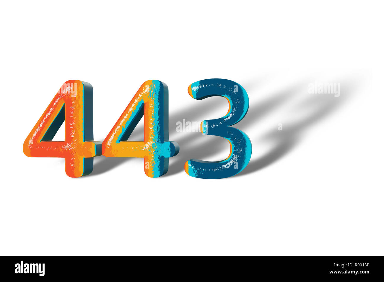 3D Number 443 forty four hundred three lively colours Stock Photo - Alamy