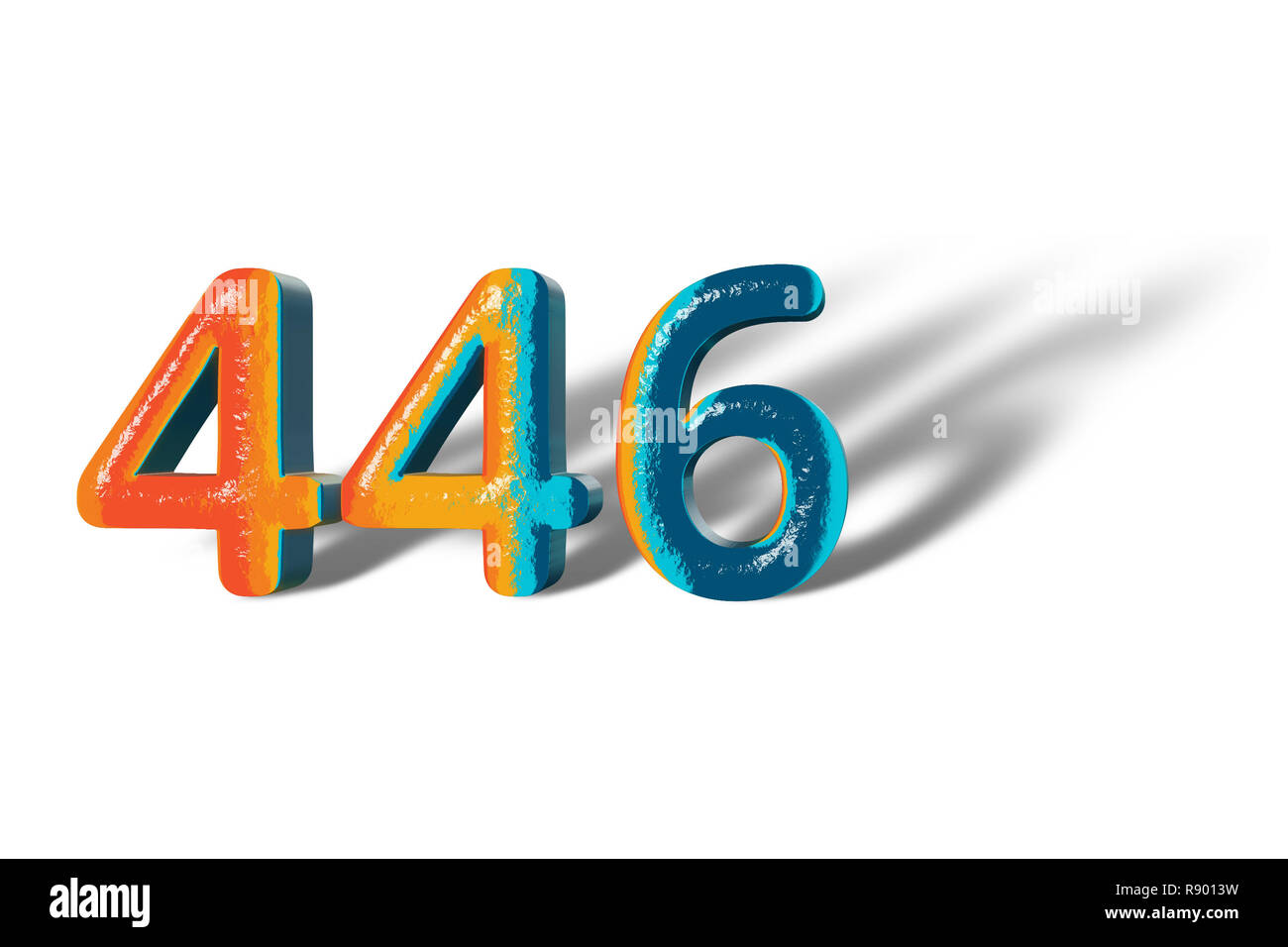 3D Number 446 forty four hundred six lively colours Stock Photo - Alamy
