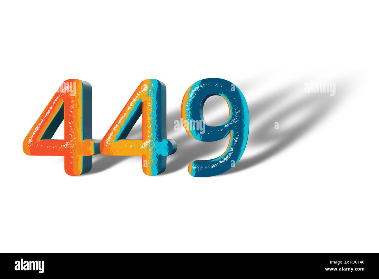3D Number 449 forty four hundred nine lively colours Stock Photo - Alamy