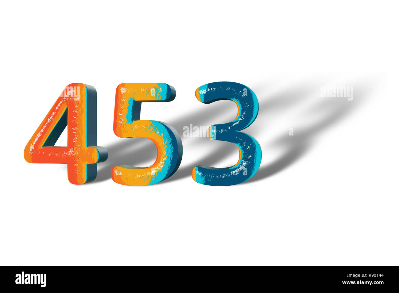 3D Number 453 four hundred fifty three lively colours Stock Photo - Alamy