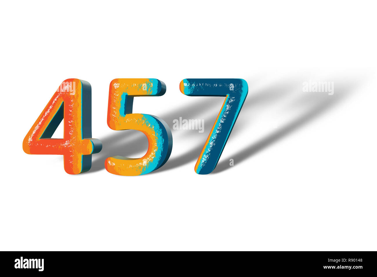 3D Number 457 four hundred fifty seven lively colours Stock Photo - Alamy