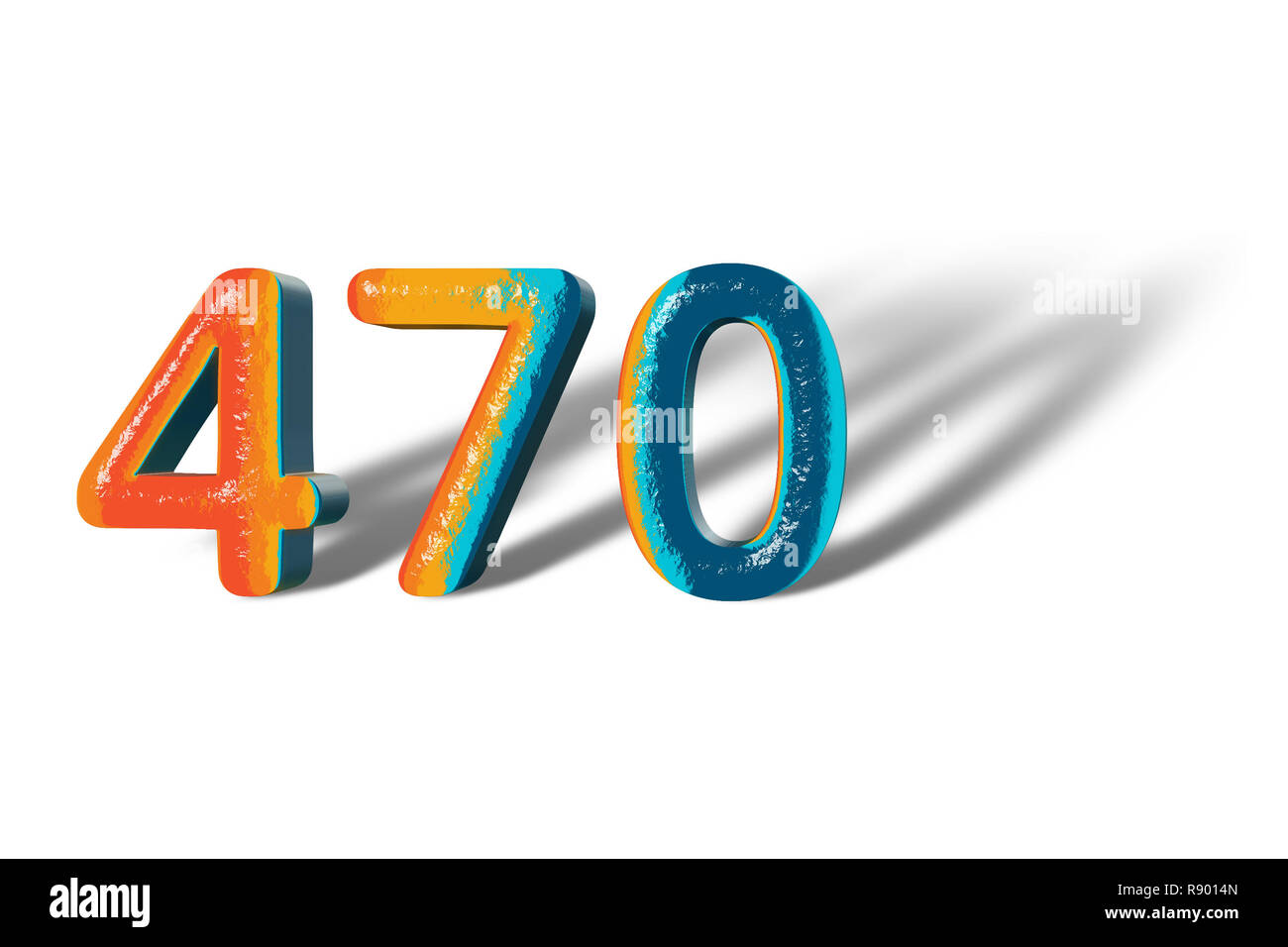 3D Number 470 four hundred seventy lively colours Stock Photo - Alamy
