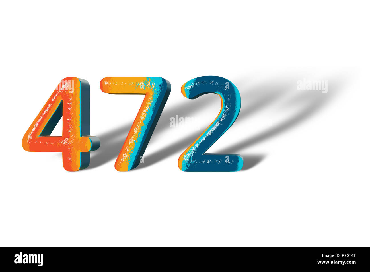 3D Number 472 four hundred seventy two lively colours Stock Photo - Alamy
