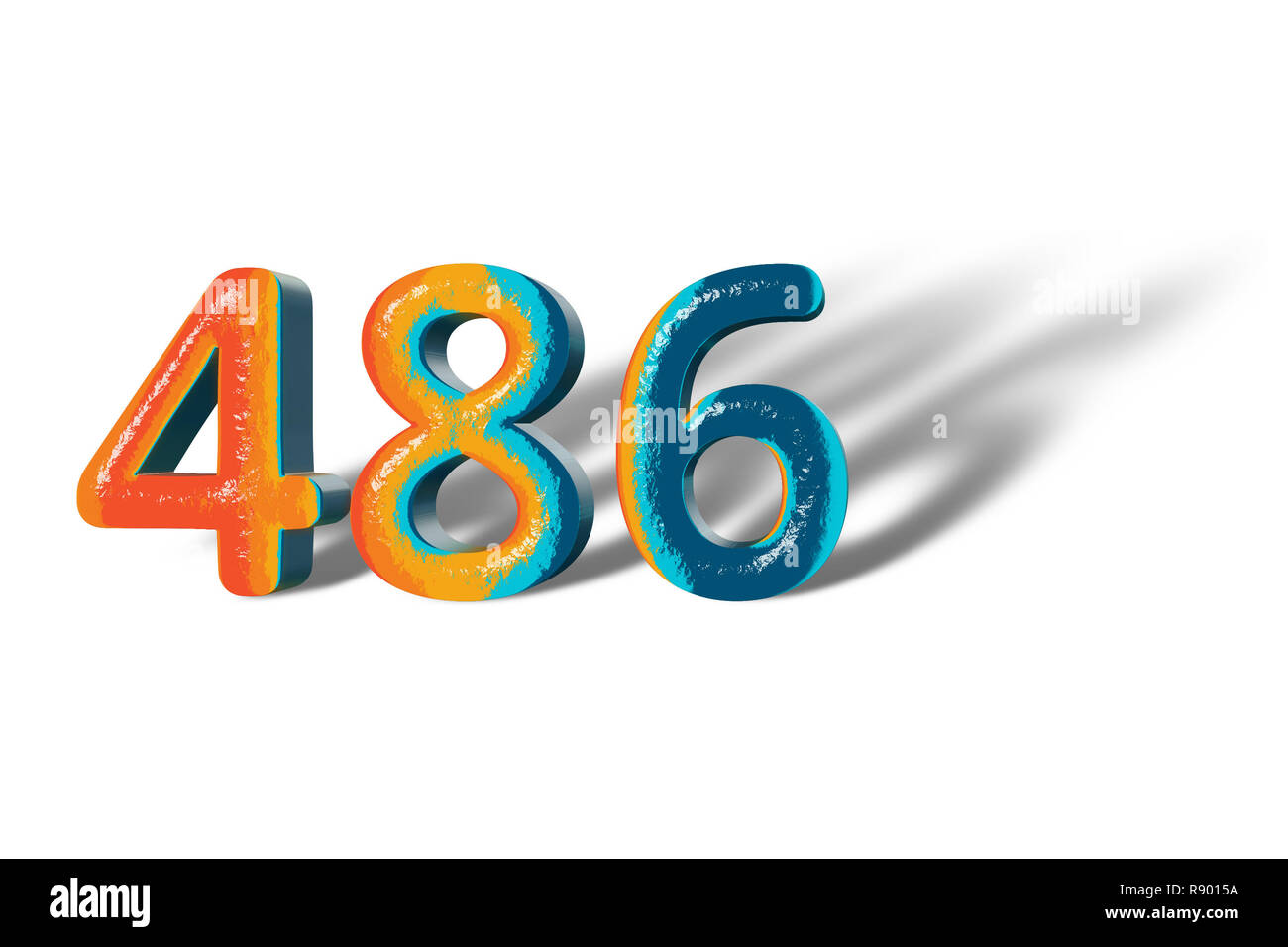 3D Number 486 four hundred eighty six lively colours Stock Photo - Alamy