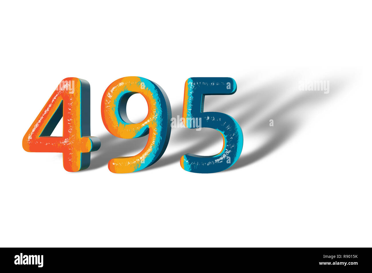 3D Number 495 four hundred ninety five lively colours Stock Photo - Alamy