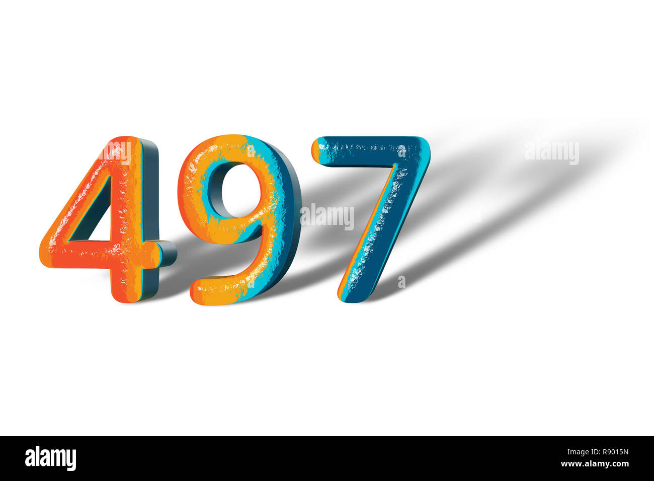 3D Number 497 four hundred ninety seven lively colours Stock Photo - Alamy