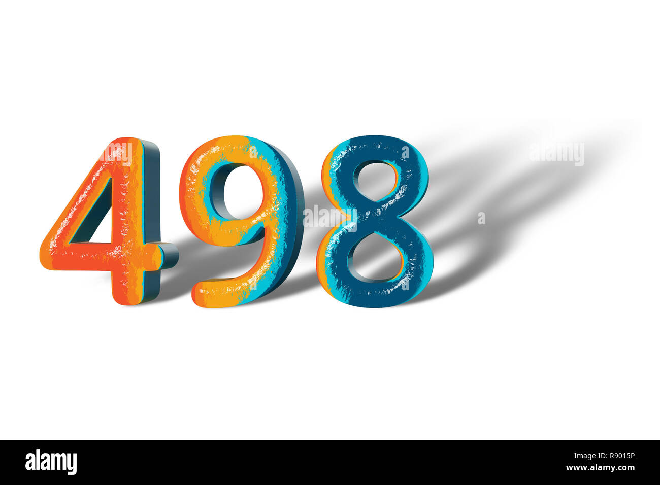 3D Number 498 four hundred ninety eight lively colours Stock Photo - Alamy
