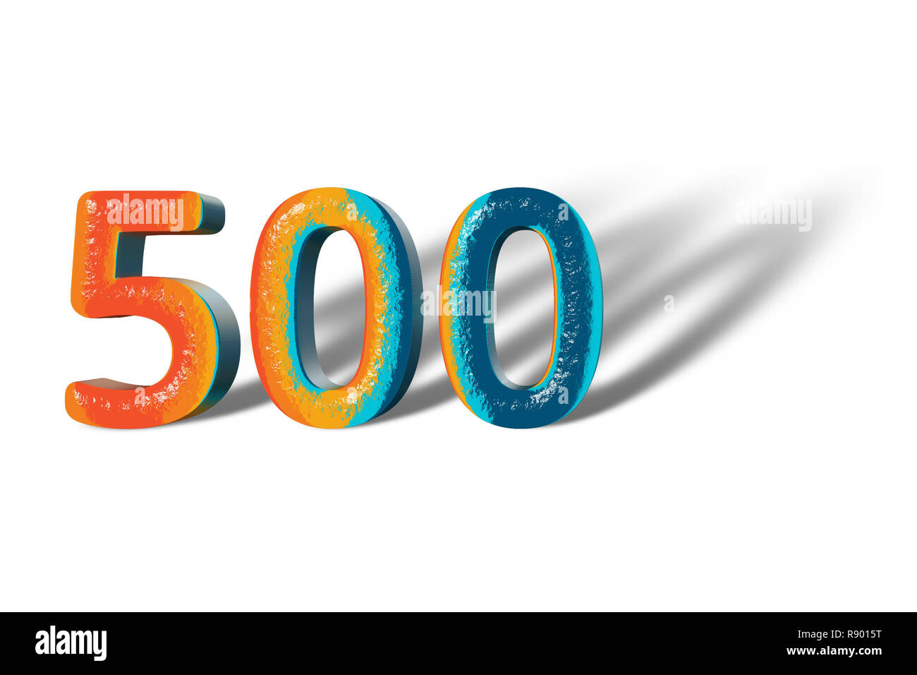3D Number 500 five hundred lively colours Stock Photo - Alamy