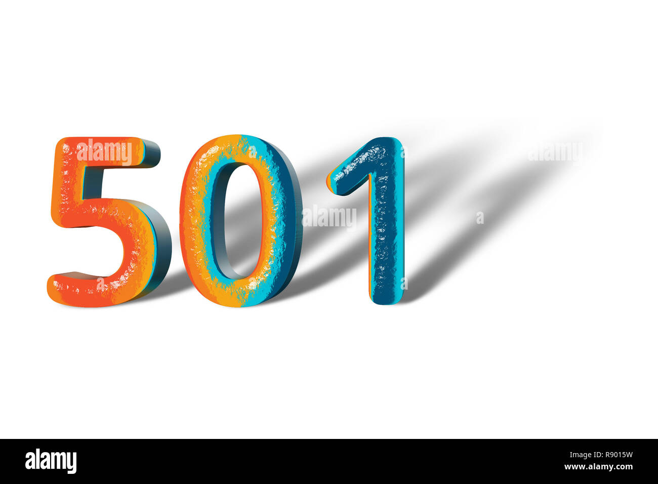 3D Number 501 five hundred one lively colours Stock Photo - Alamy