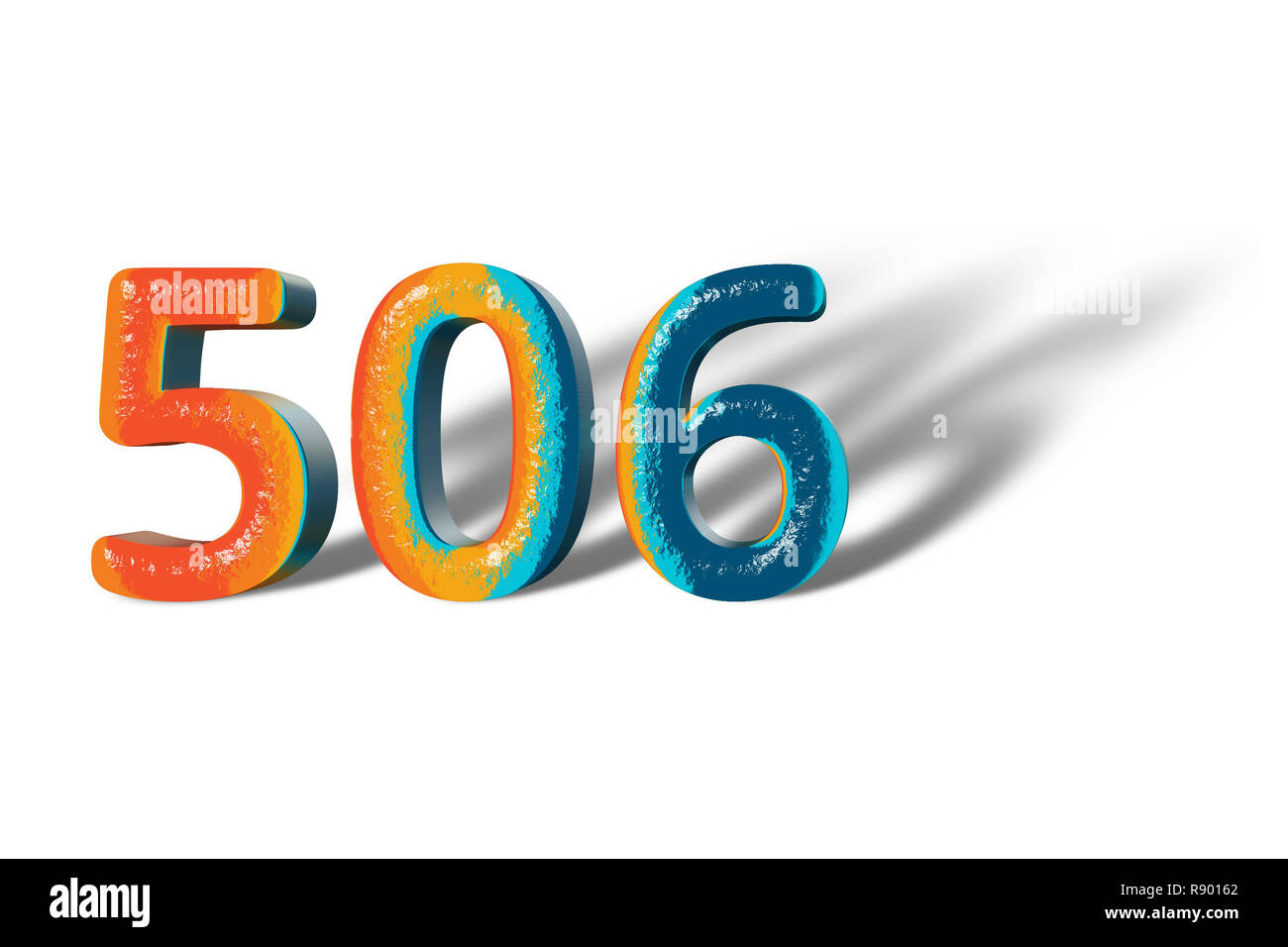 3D Number 506 five hundred six lively colours Stock Photo - Alamy