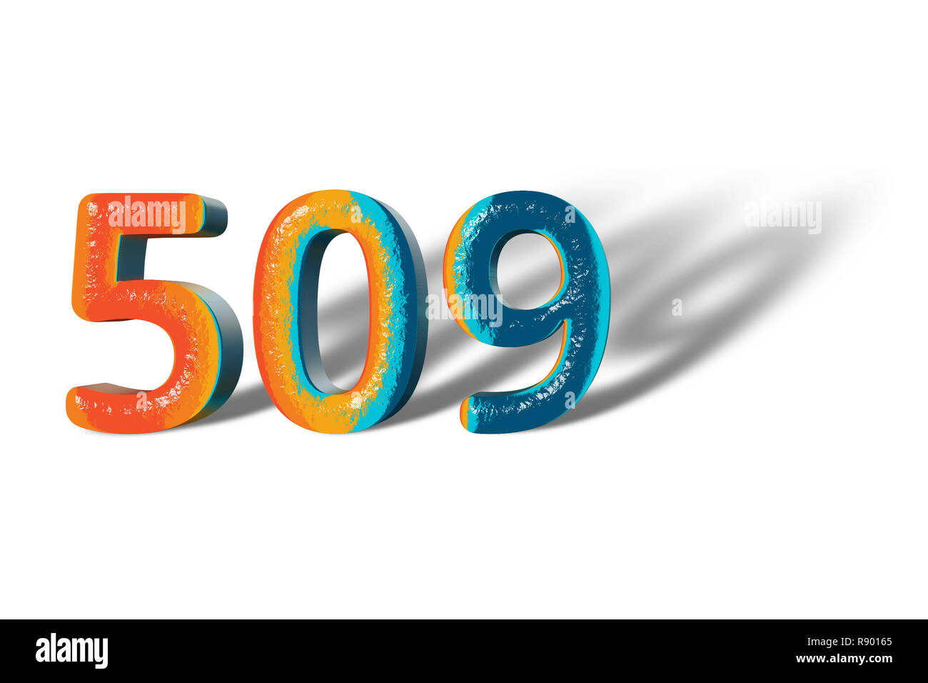 3D Number 509 five hundred nine lively colours Stock Photo - Alamy