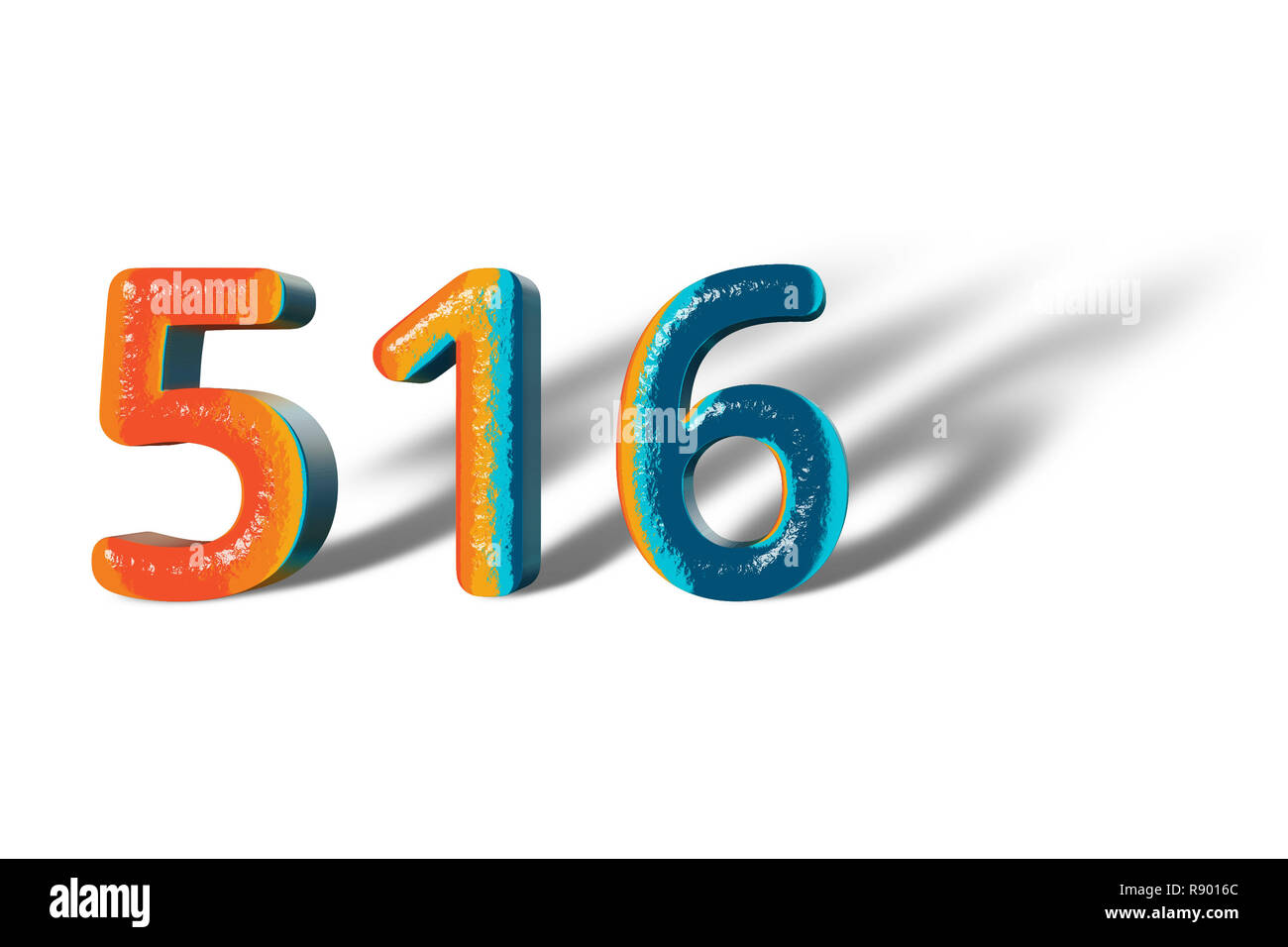 3D Number 516 five hundred sixteen lively colours Stock Photo - Alamy