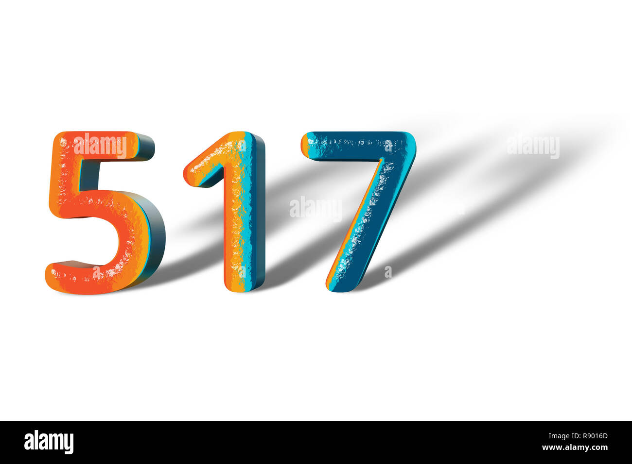 3D Number 517 five hundred seventeen lively colours Stock Photo - Alamy