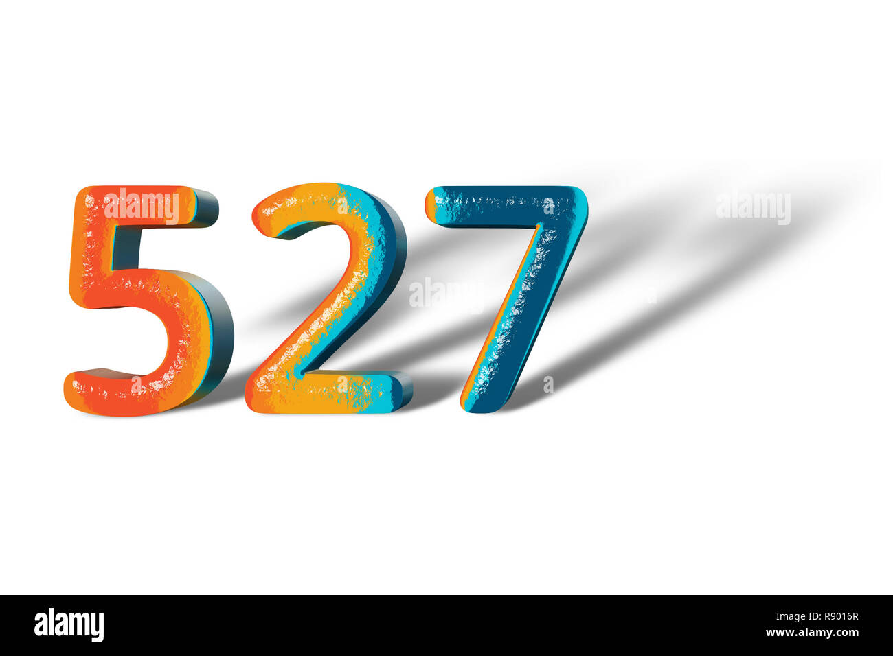 3D Number 527 five hundred twenty seven lively colours Stock Photo - Alamy