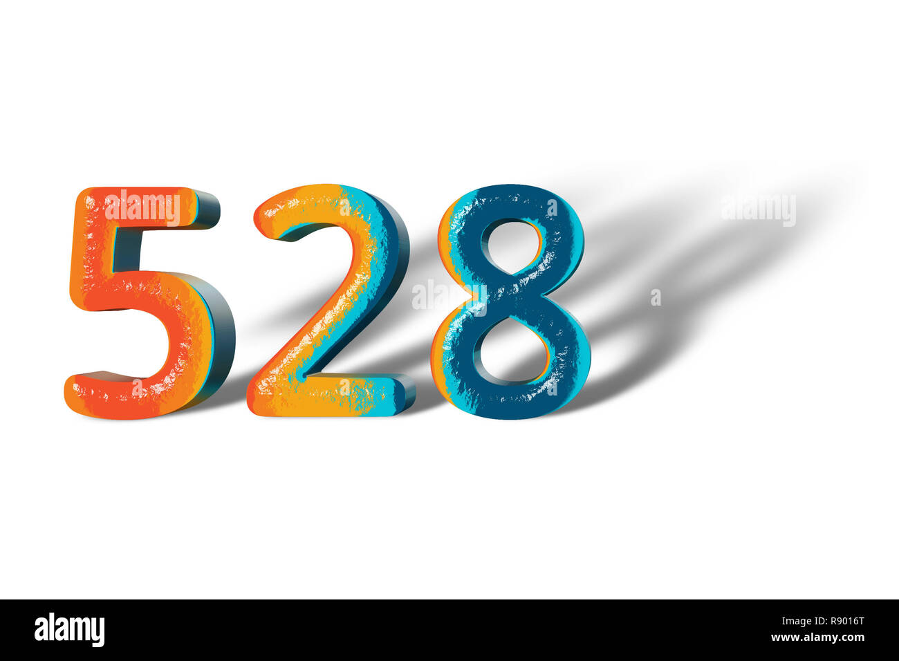 3D Number 528 five hundred twenty eight lively colours Stock Photo - Alamy