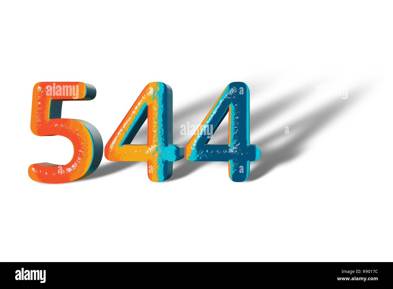 3D Number 544 five hundred forty four lively colours Stock Photo - Alamy