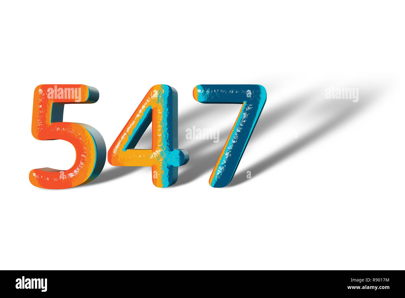 3D Number 547 five hundred forty seven lively colours Stock Photo - Alamy