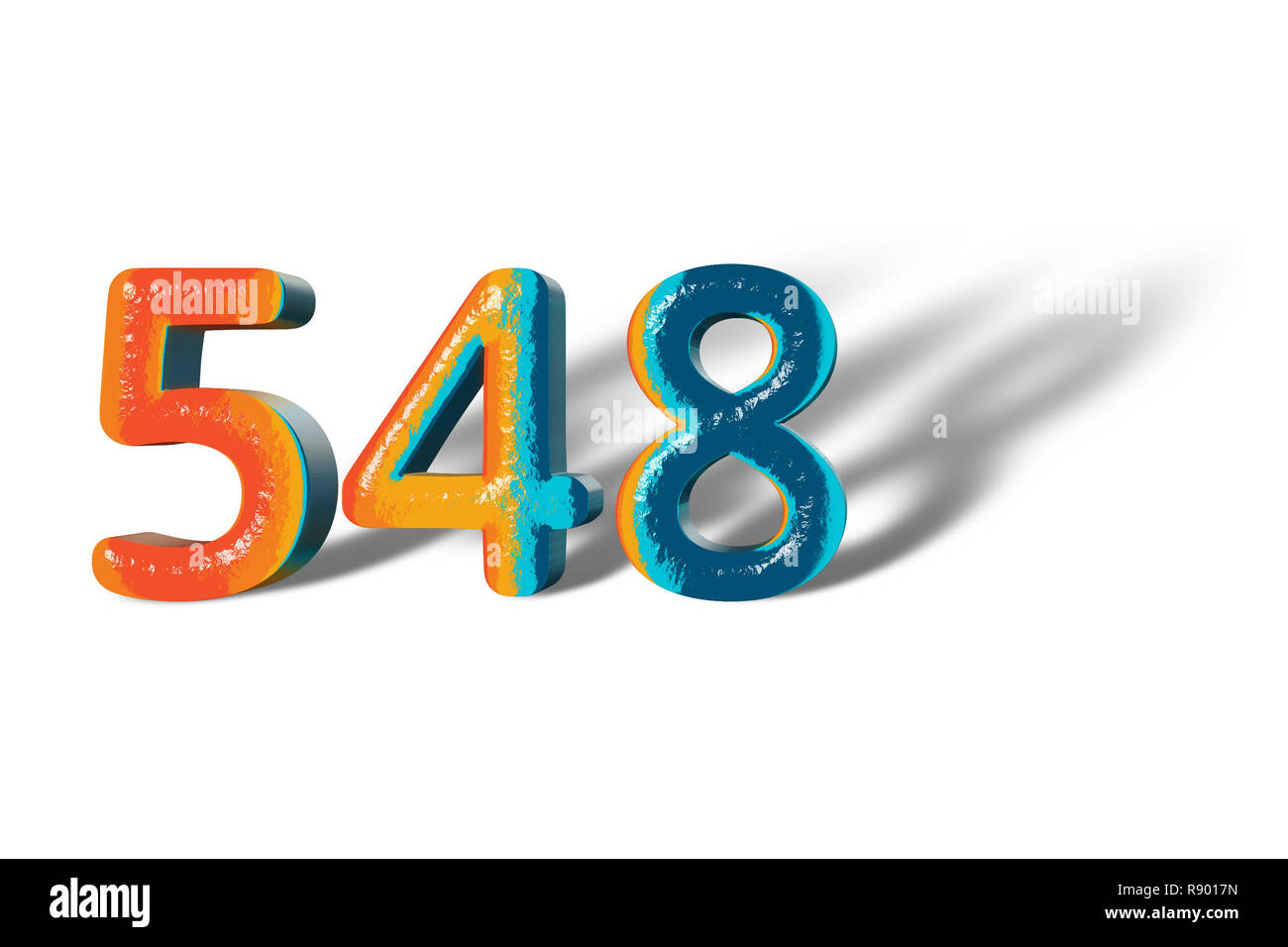 3D Number 548 five hundred forty eight lively colours Stock Photo - Alamy