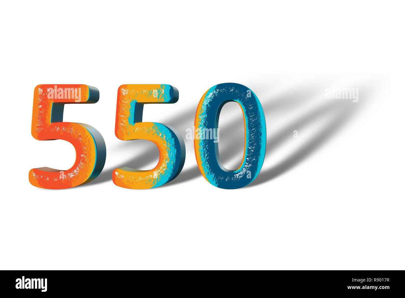 3D Number 550 five hundred fifty lively colours Stock Photo - Alamy