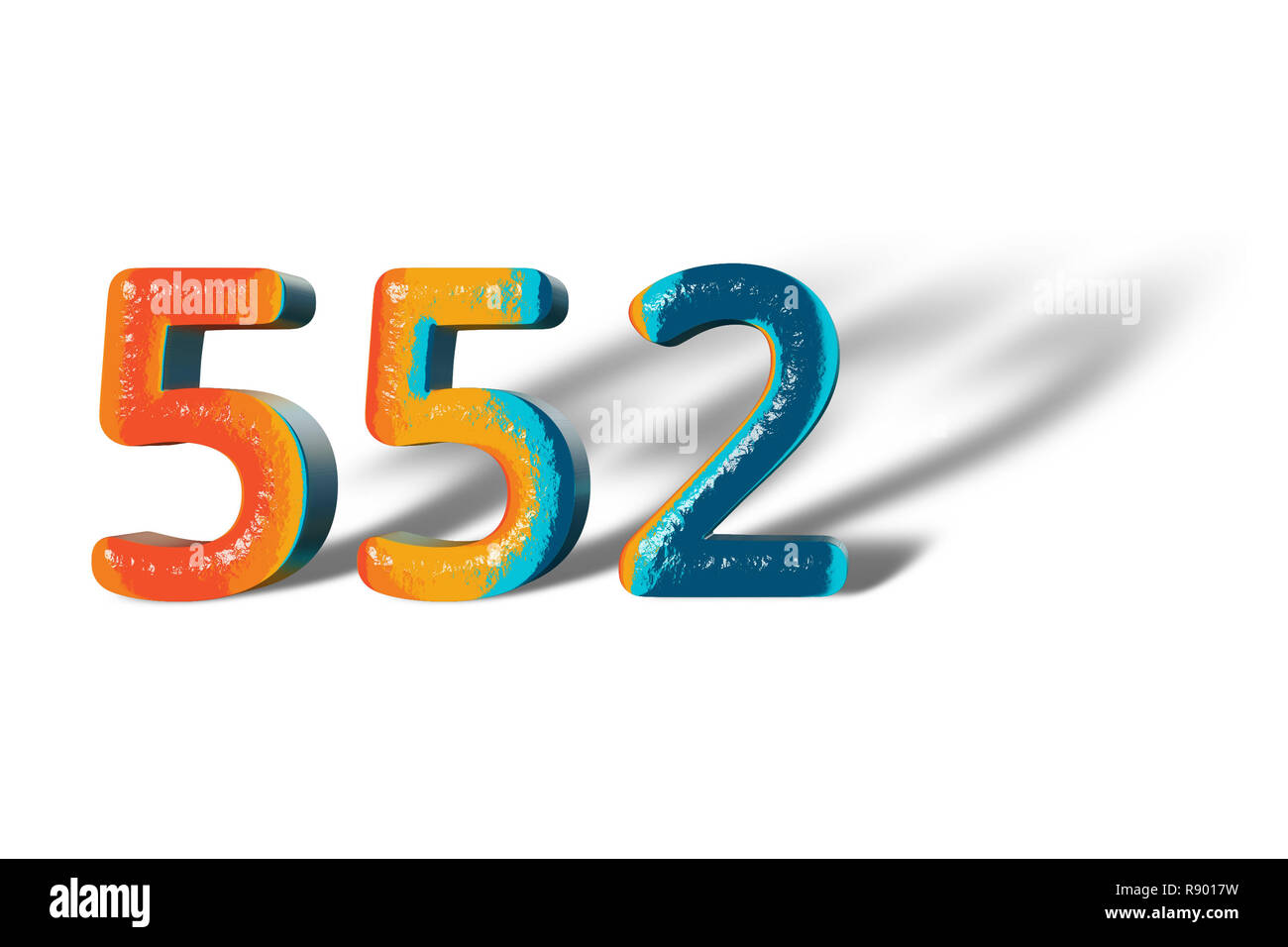 3D Number 552 five hundred fifty two lively colours Stock Photo - Alamy